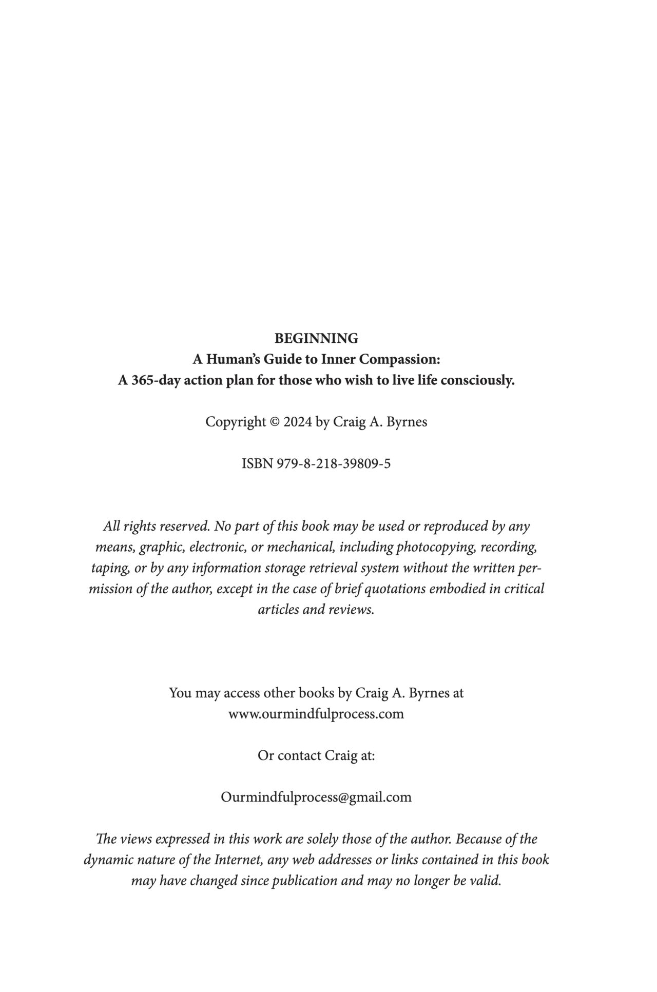 Beginning | Our Mindful Process